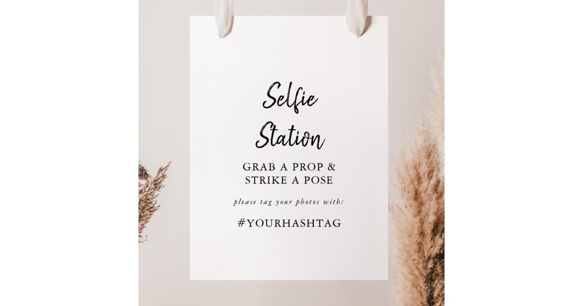 Modern Selfie Station Sign | Zazzle