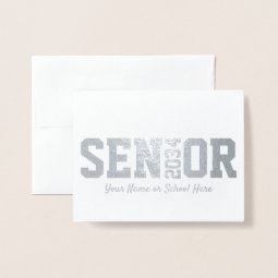 Modern Senior Block Letter | Any Year Graduation Foil Card | Zazzle