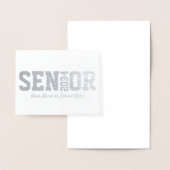 Modern Senior Block Letter | Any Year Graduation Foil Card | Zazzle