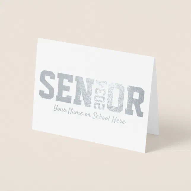 Modern Senior Block Letter | Any Year Graduation Foil Card | Zazzle