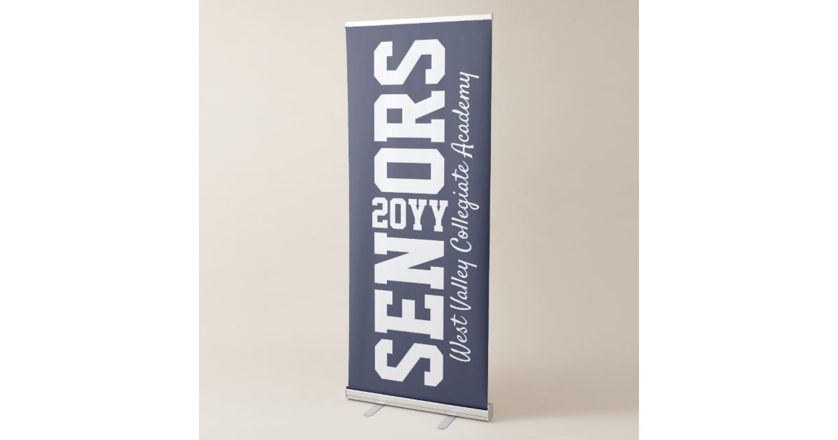 Modern Senior Block Letter | Any Year Graduation Retractable Banner ...