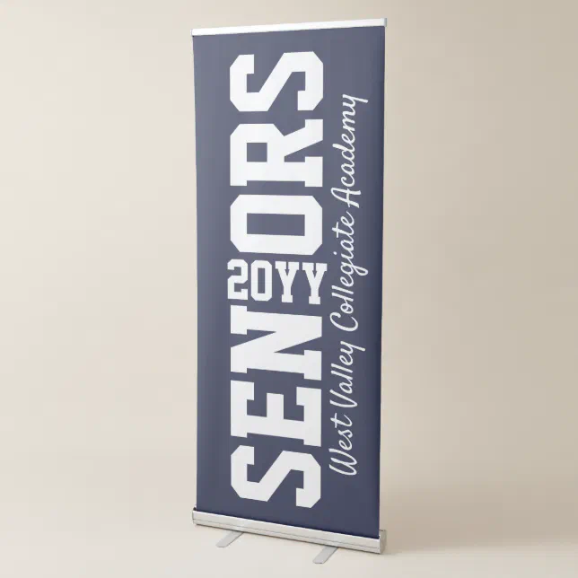 Modern Senior Block Letter | Any Year Graduation Retractable Banner ...