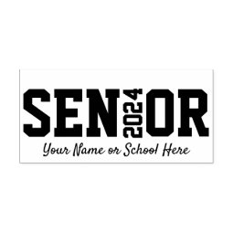 Modern Senior Block Letter | Any Year Graduation Rubber Stamp | Zazzle