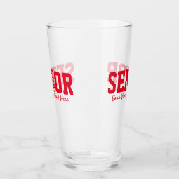 Modern Senior Block Letter Class of 2019 Red Glass | Zazzle