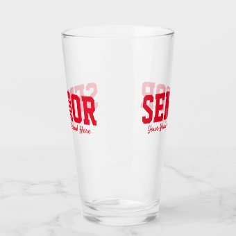 Modern Senior Block Letter Class of 2019 Red Glass | Zazzle