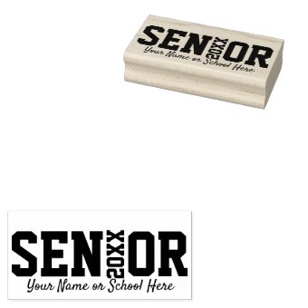 Modern Senior Block Letter Class of 2019 Rubber Stamp | Zazzle
