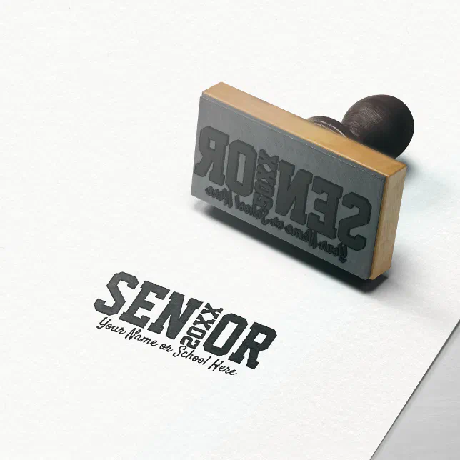 Modern Senior Block Letter Class of 2019 Rubber Stamp | Zazzle