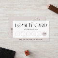 Modern Serif Font Logo Salon or Spa Taupe & White Loyalty Card | Zazzle