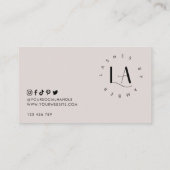 Modern Serif Font Logo Salon or Spa Taupe & White Loyalty Card | Zazzle