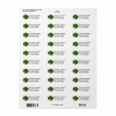 Modern Shamrock with return address Label | Zazzle