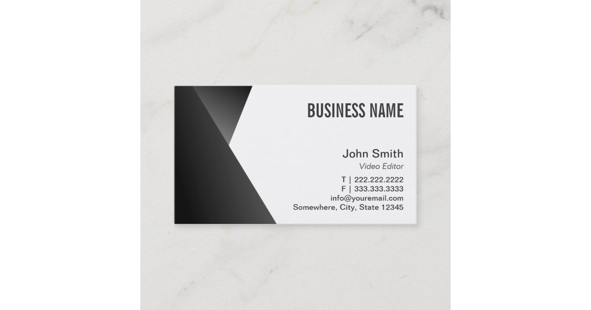 Modern Sharp Video Editor Business Card | Zazzle