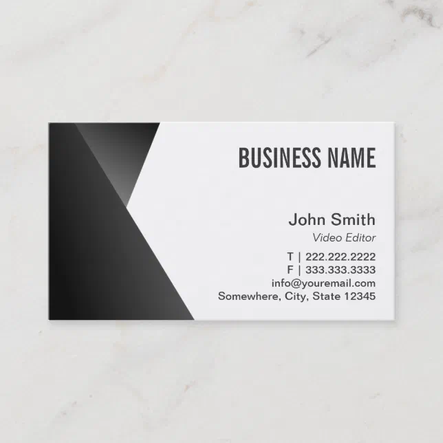 Modern Sharp Video Editor Business Card | Zazzle