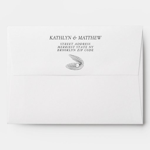 Modern Shell Beach Ocean Destination Wedding Envelope | Zazzle