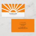 Modern Shining Sun Sunset Sunrays Orange Business Business Card | Zazzle