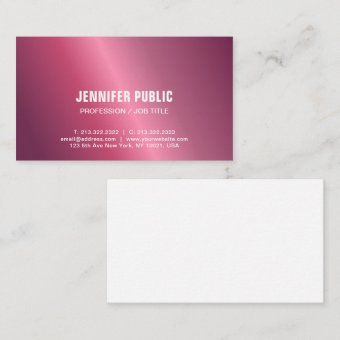 Modern Shiny Design Creative Glamorous Plain Business Card | Zazzle