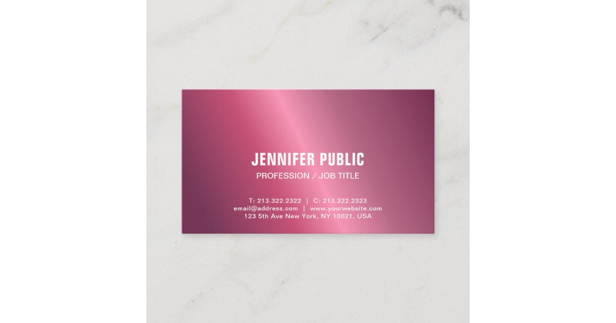 Modern Shiny Design Creative Glamorous Plain Business Card | Zazzle