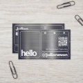 Modern Shiny Metal Bold Typography Hello Business Card | Zazzle