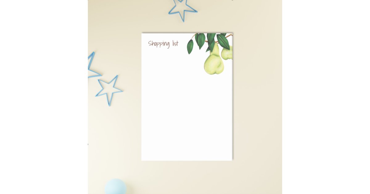 Modern Shopping List Green Pear Fruit Tree Post-it Notes | Zazzle