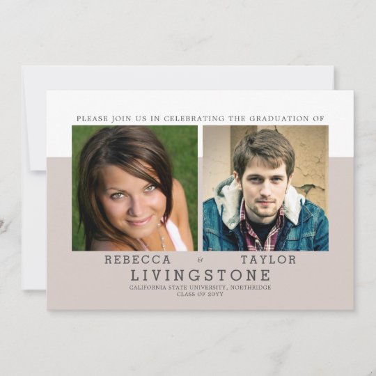Modern Siblings Photo Graduation Announcement | Zazzle.com
