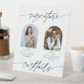 Modern Signature Cocktail Calligraphy Script Photo Pedestal Sign | Zazzle
