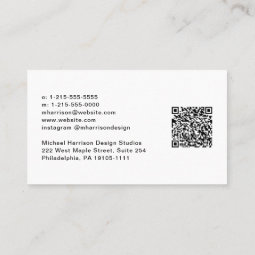 Modern Signature Script QR Code Professional Business Card | Zazzle