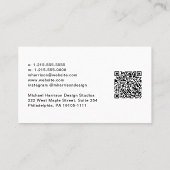 Modern Signature Script QR Code Professional Business Card | Zazzle