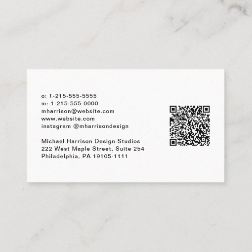 Modern Signature Script QR Code Professional Business Card | Zazzle