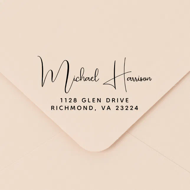 Modern Signature Script Return Address Self-inking Stamp | Zazzle