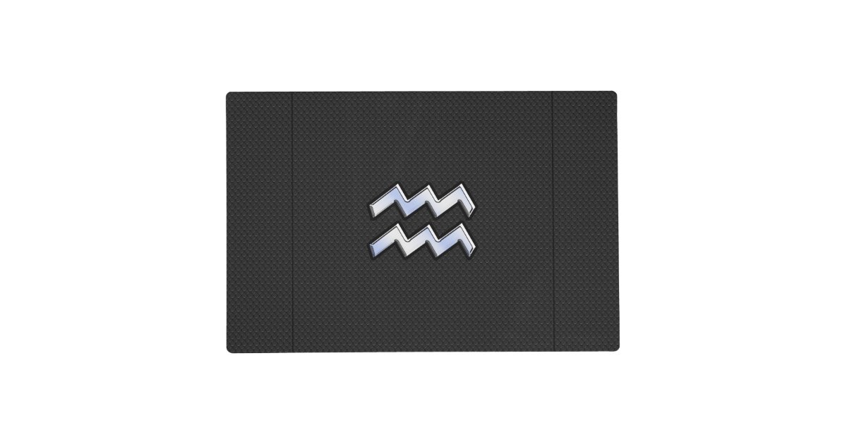 Modern Silver Aquarius Zodiac Sign on Snake Placemat | Zazzle