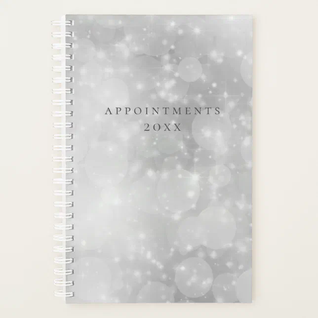 Modern Silver Bokeh Planner | Zazzle