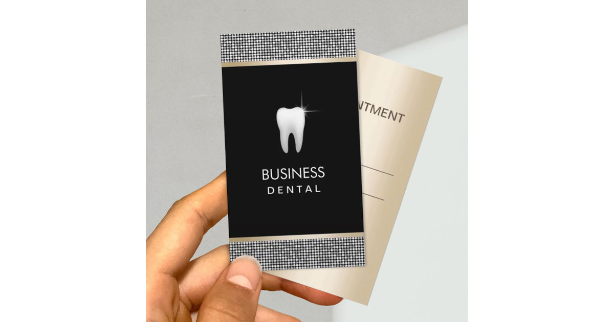 Modern Silver Glitter Border Dental Appointment | Zazzle