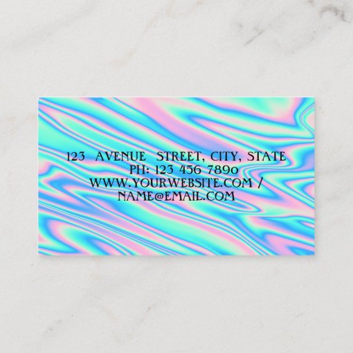 Modern Silver Glitter, Geometric, Holographic Business Card | Zazzle