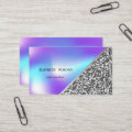 Modern Silver Glitter, Geometric,OmbreHolographic Business Card | Zazzle