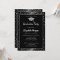 Modern Silver Glitter Graduation Cap,Polka Dots Invitation | Zazzle