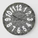 Modern Silver Glitter Large Numbers Large Clock | Zazzle
