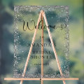 Modern, Silver, Glitter Welcome Acrylic Sign | Zazzle