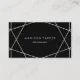 Modern Silver Look Geometric on Black Business Card | Zazzle