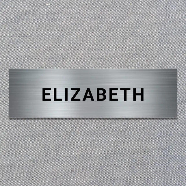 Modern Silver Name Tag | Zazzle