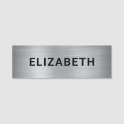Modern Silver Name Tag | Zazzle