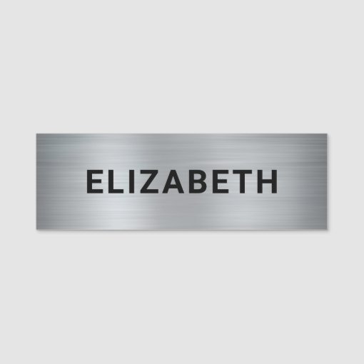 Modern Silver Name Tag | Zazzle