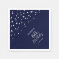 Modern Silver & Navy Blue 60th Birthday Party Napkins | Zazzle