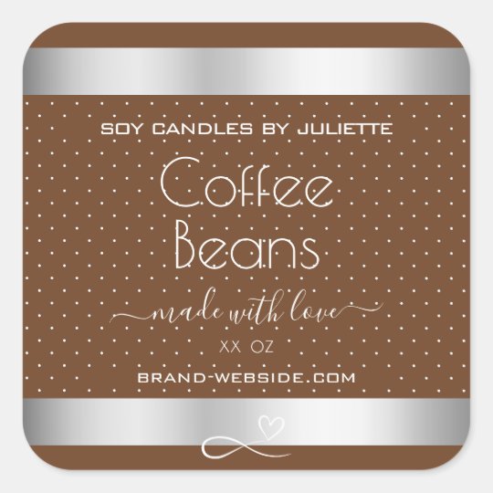 Modern Silver Packaging Labels Brown Coffee Beans | Zazzle.com