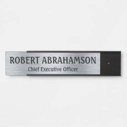 Modern Silver Professional Door Sign Long Name | Zazzle