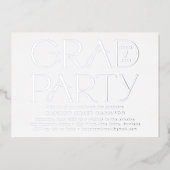 Modern Silver Typography Graduation Party Foil Invitation | Zazzle