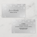Modern Silver Winter Snowflakes Business Card | Zazzle