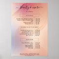 Modern Simpe Salon Price List Poster | Zazzle