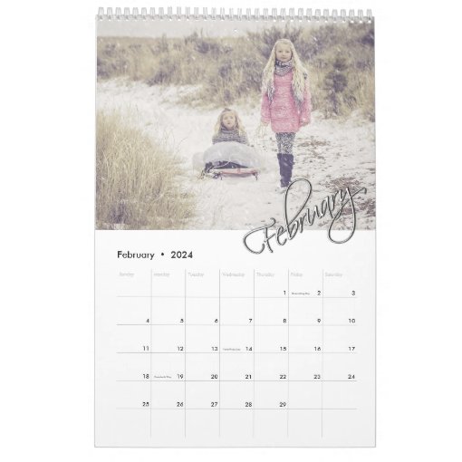 Modern Simple 12 Month Family Photo Calendar | Zazzle