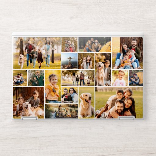 Modern Simple 18 Photo Collage Unique HP Laptop Skin | Zazzle