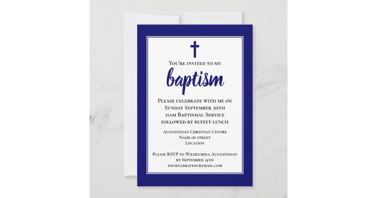 Modern Simple Adult Baptism Invitation | Zazzle