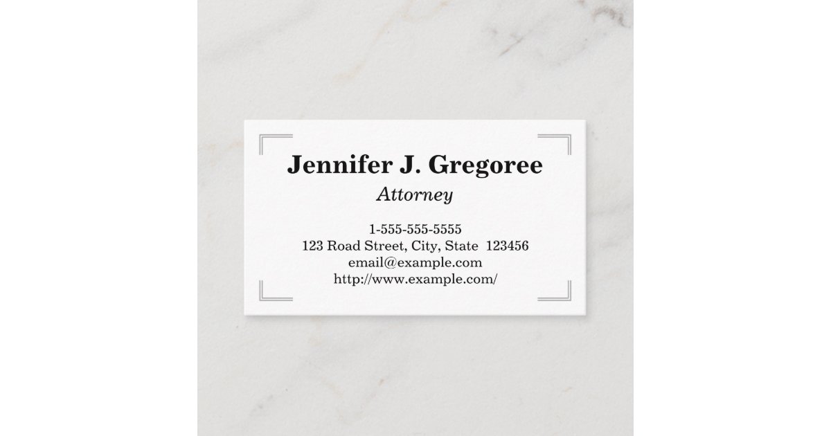 Modern & Simple Attorney Business Card | Zazzle